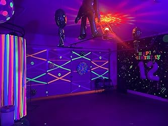 Amazon.com: 1200 feet Glow Crepe Paper Streamers UV Glow Party Neon ...