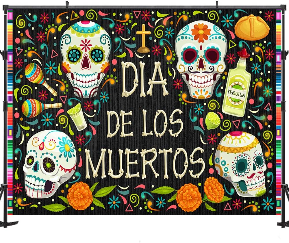 Amazon.com : Allenjoy 7x5ft Day of The Dead Mexican Fiesta Backdrop ...