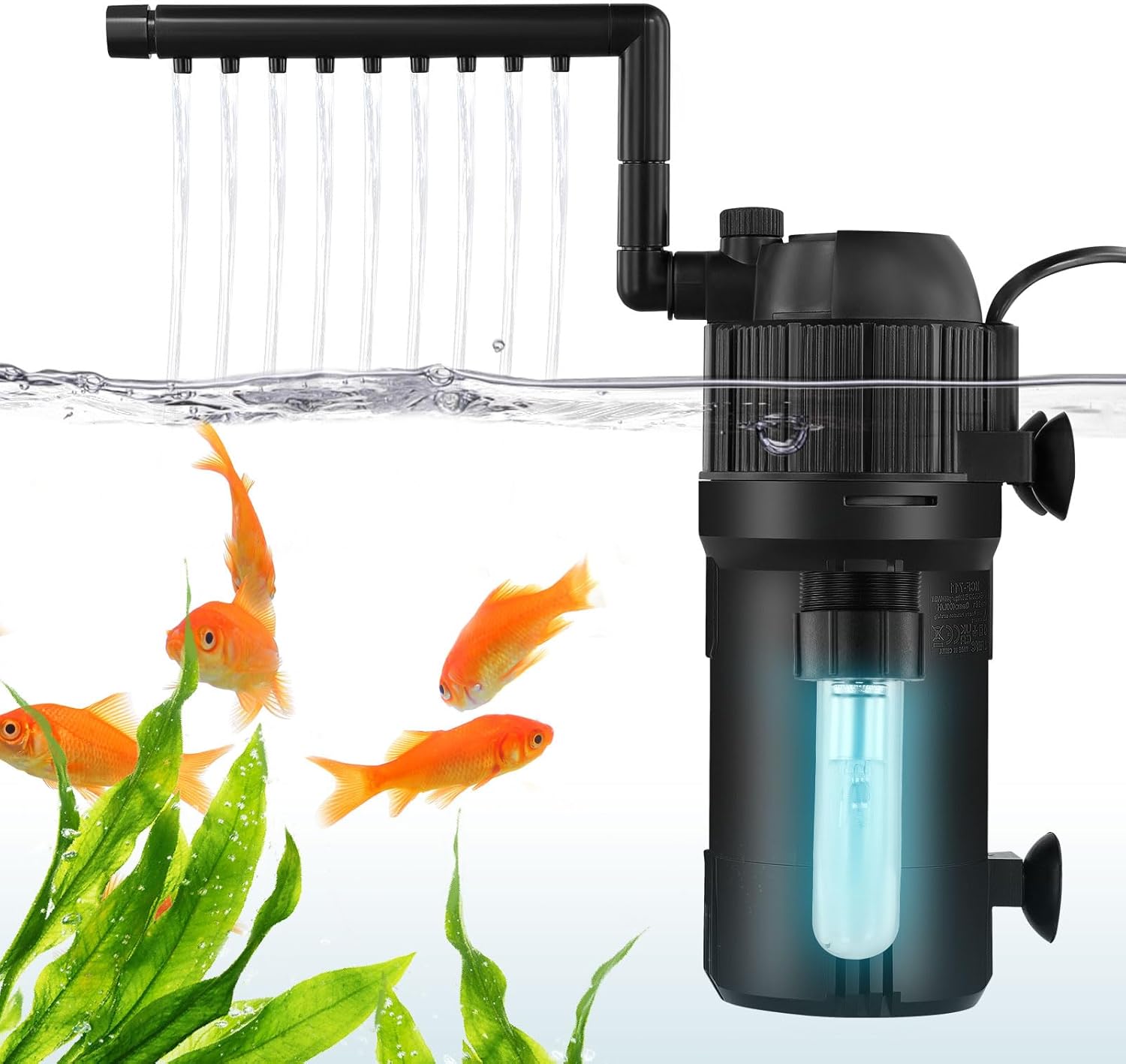 UPROZIL 4W Internal Fish Tank Filter, 5 in 1 Aquarium Filter Pump, UV ...