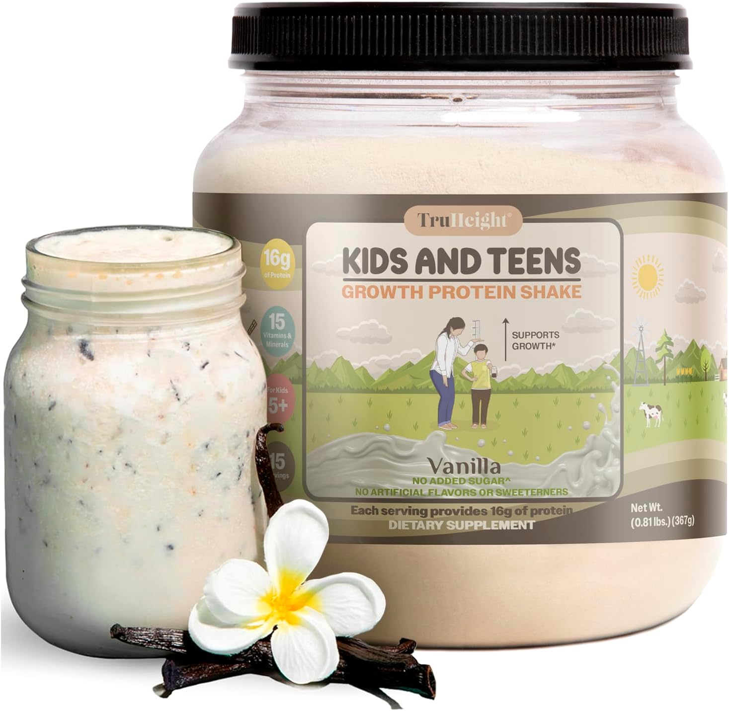 Amazon.com: TruHeight Growth Protein Shake (Vanilla Ice Cream Flavor ...