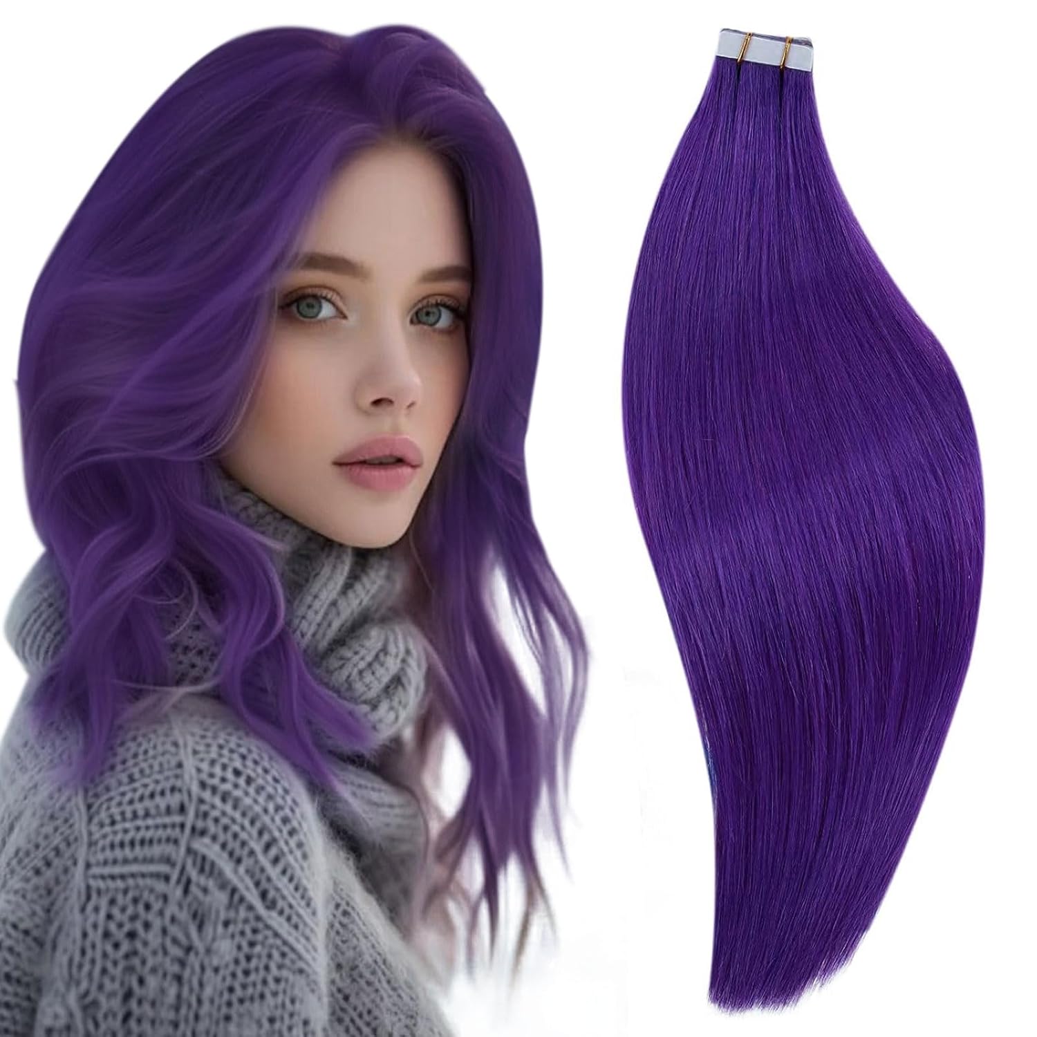 Amazon.com : RUNATURE Invisible Tape in Hair Extensions Human Hair Tape ...