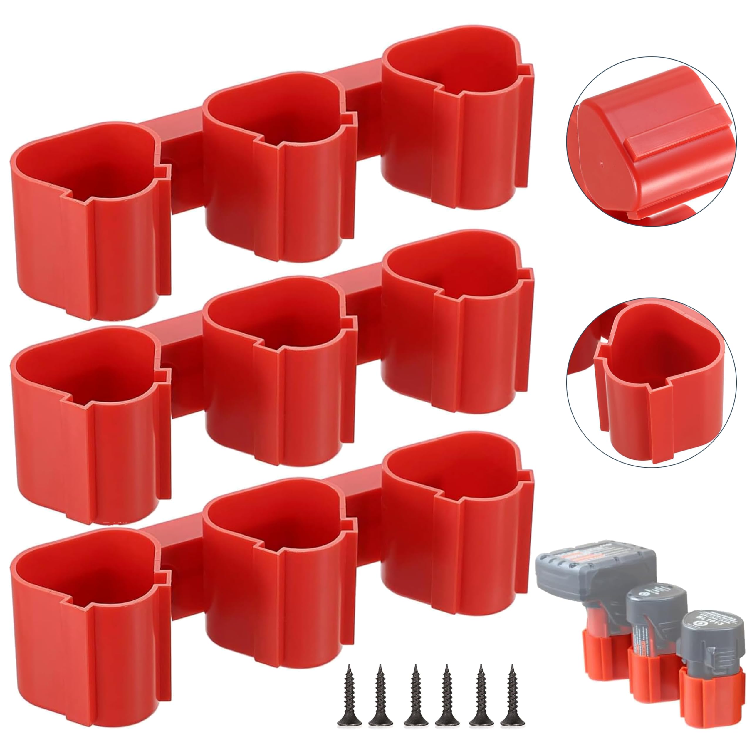 3Pcs 3-in-1 Battery Holders, Compatible with Milwaukee M12 Battery Tool ...