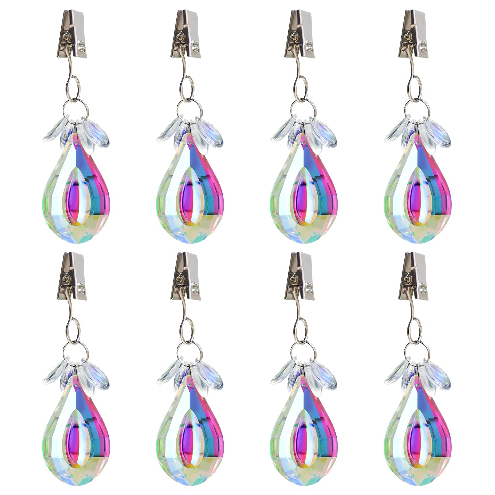 Amazon.com: RFORPLY Crystal Glass Tablecloth Weights with Metal Clips,8 ...