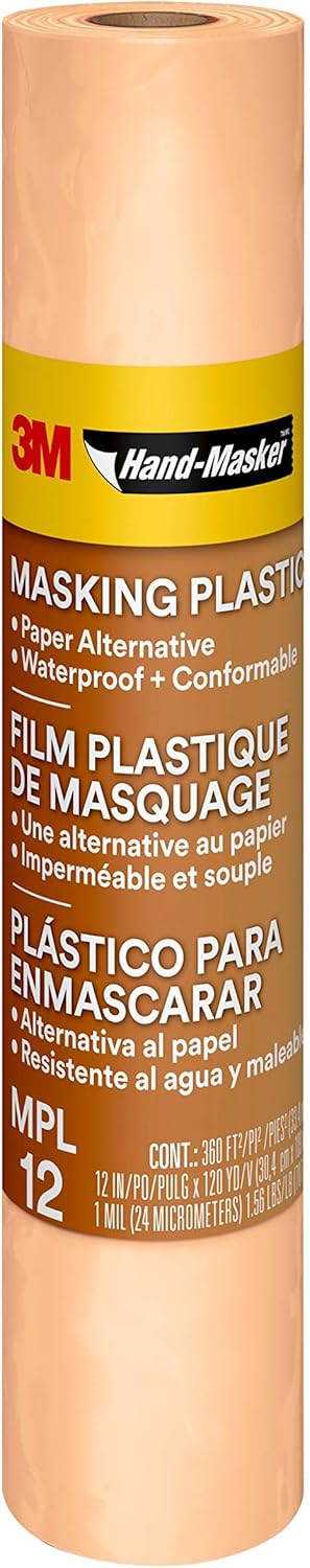 3M Hand-Masker Masking Plastic, 12 inches x 120 yards, MPL12, 1 roll ...
