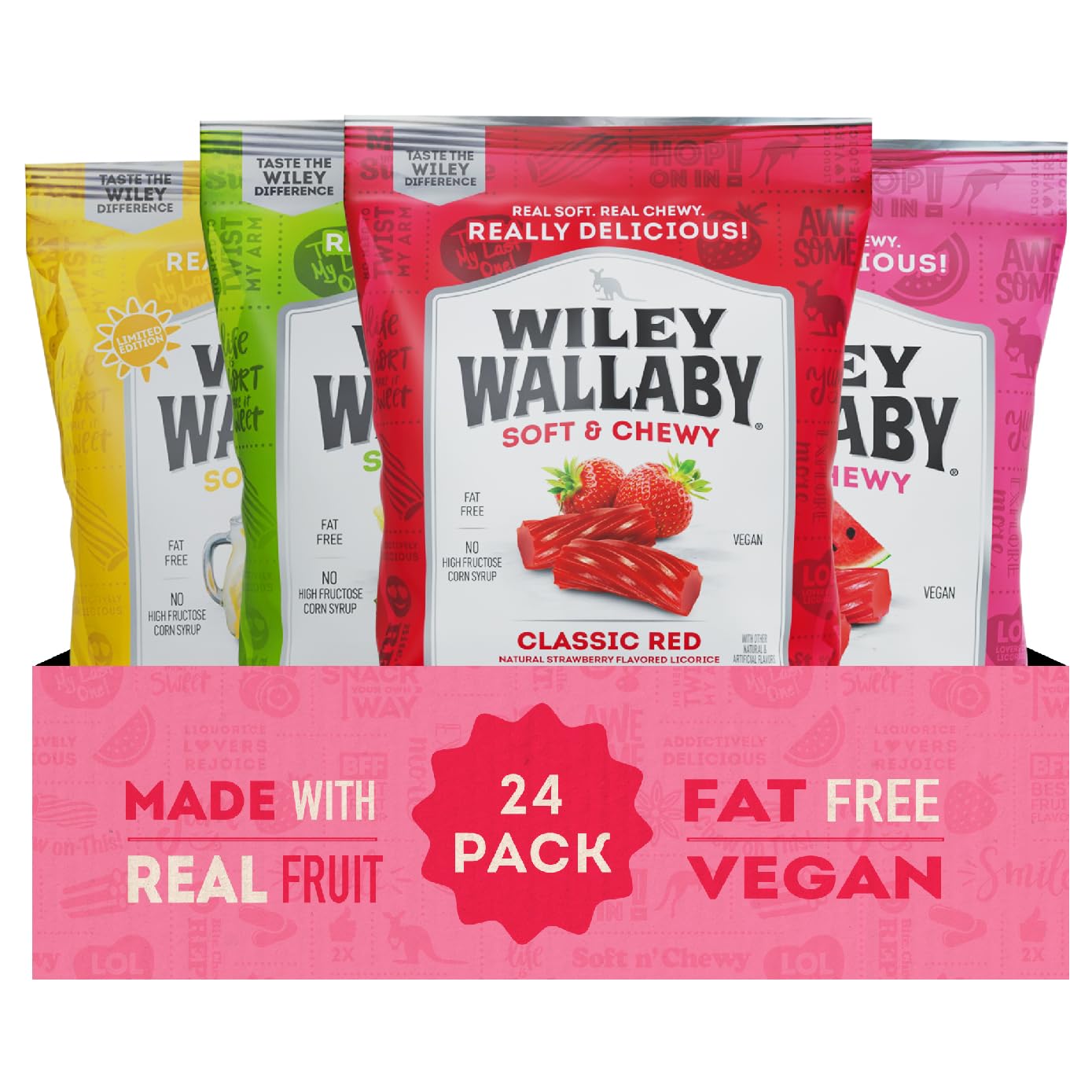 Amazon.com : Wiley Wallaby Licorice 4 Ounce Classic Gourmet Soft ...