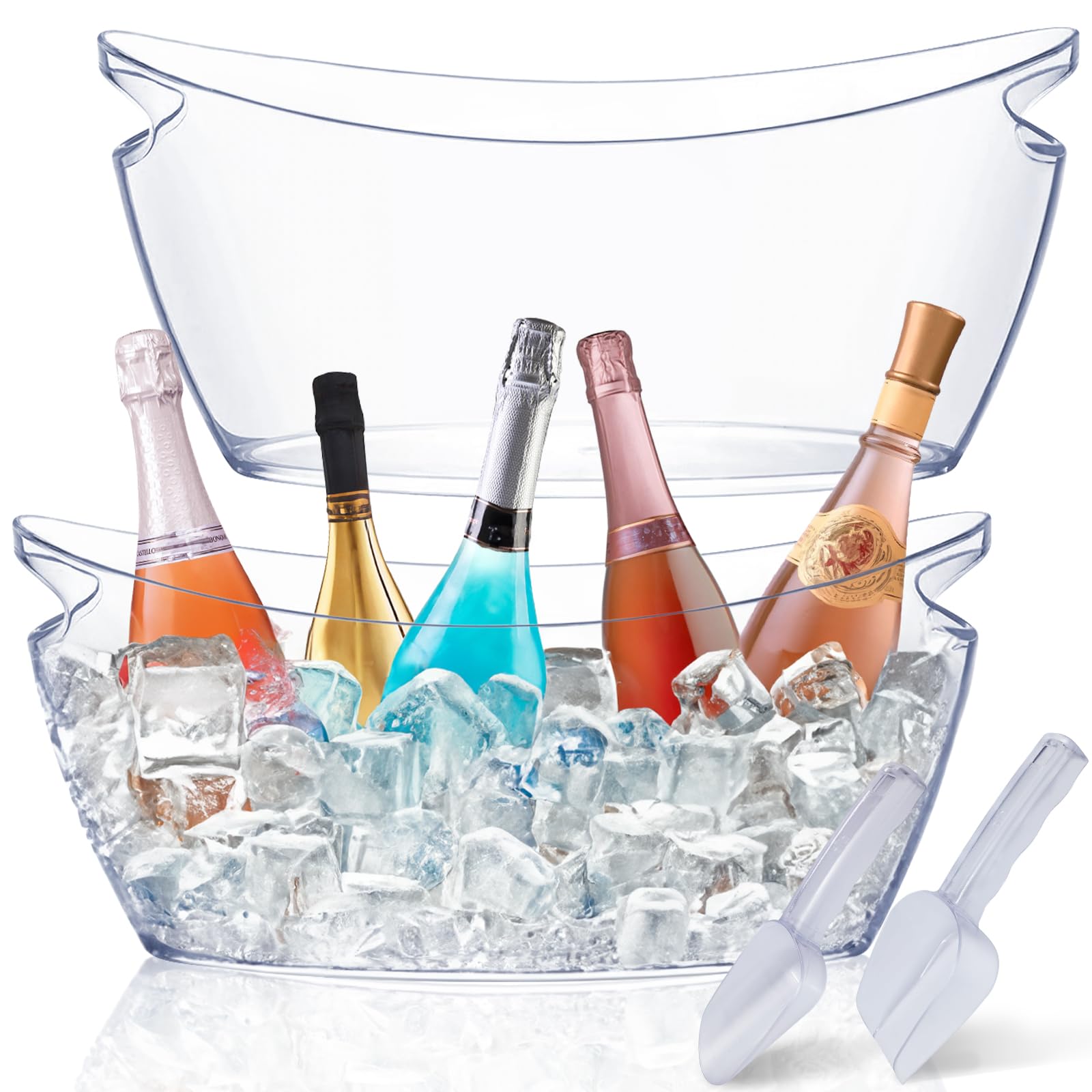 Amazon.com: Ice Bucket, 2 PCS 5.5L Acrylic Ice Buckets, Extra Large ...