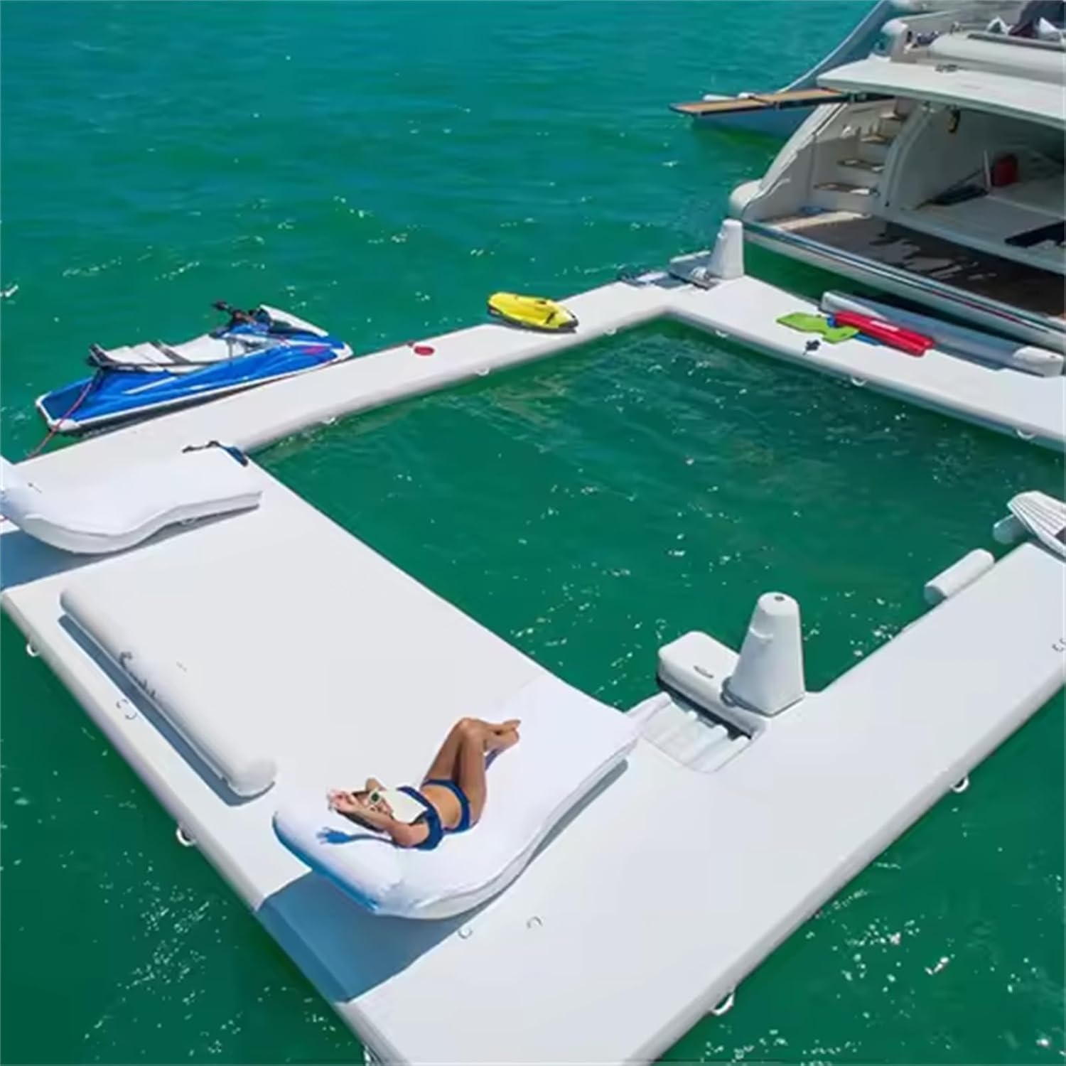 Amazon.com: Gueploer Inflatable Yacht Floating Ocean Sea Swimming Pool ...