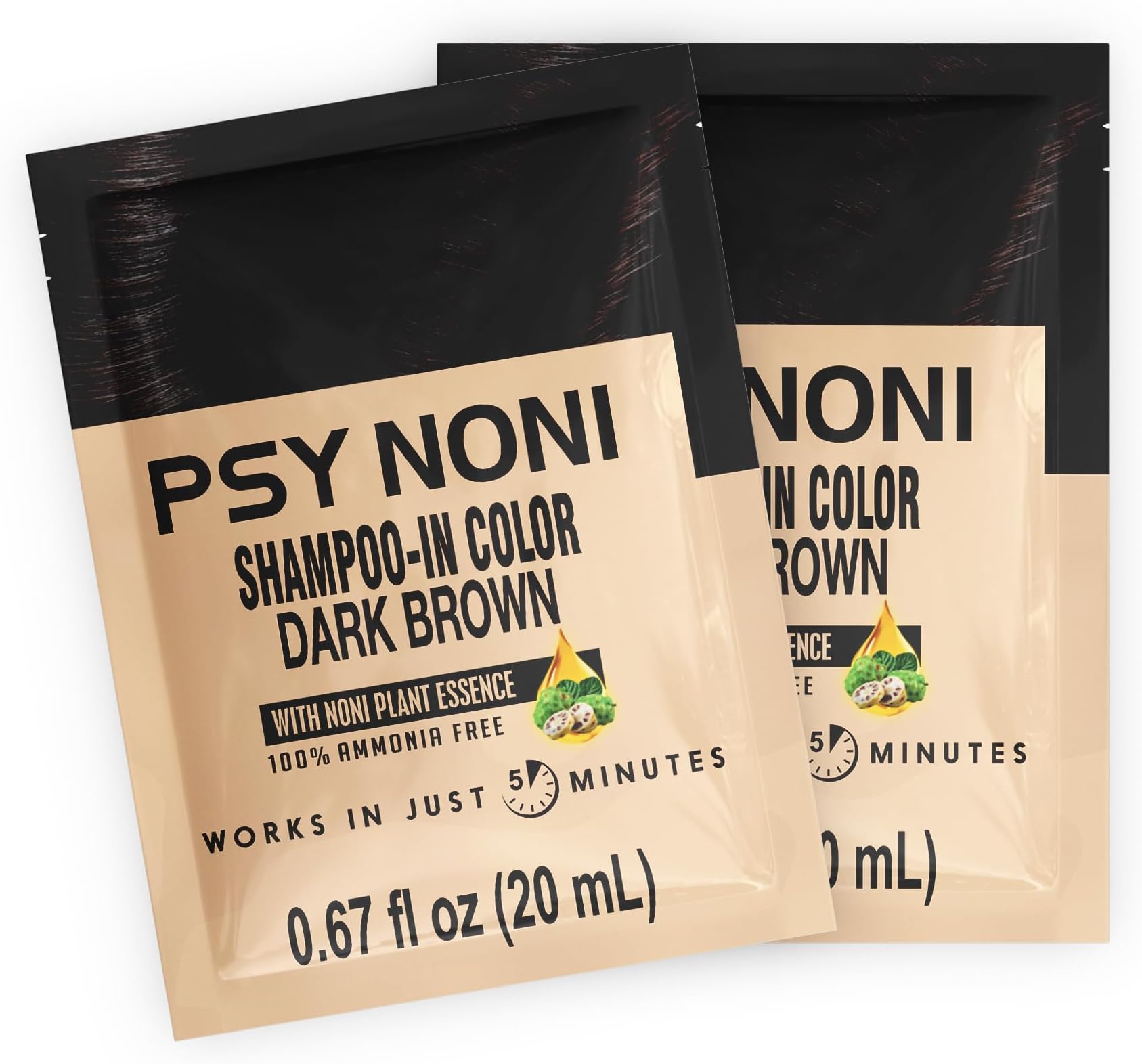 Amazon.com : BSY Noni Black Hair Magic Hair color shampoo (20ml x 10 ...