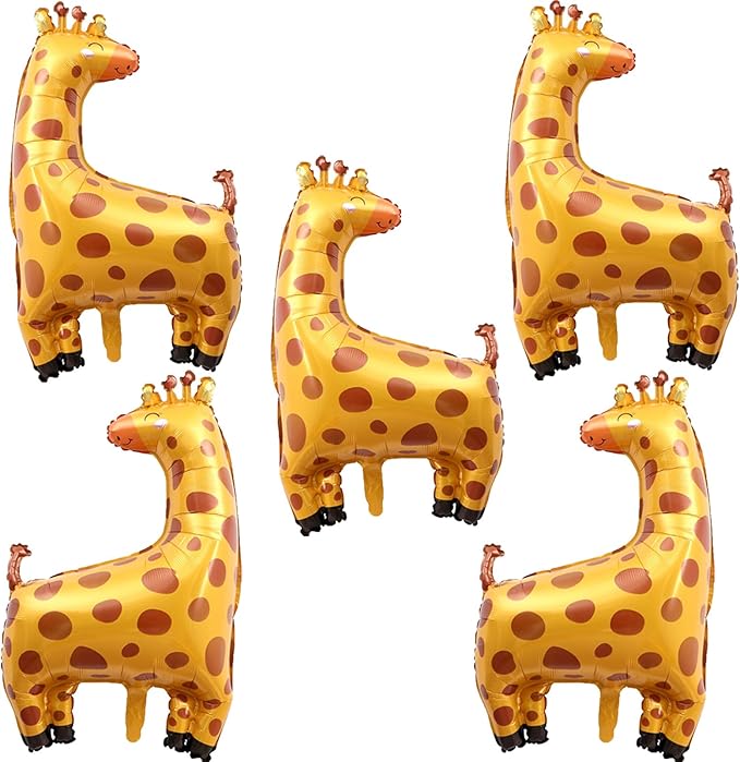 Amazon.com: 5 PCS Giraffe Foil Balloons Giraffe Party Decorations Large ...