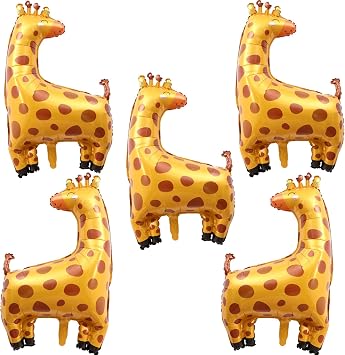 Amazon.com: 5 PCS Giraffe Foil Balloons Giraffe Party Decorations Large ...