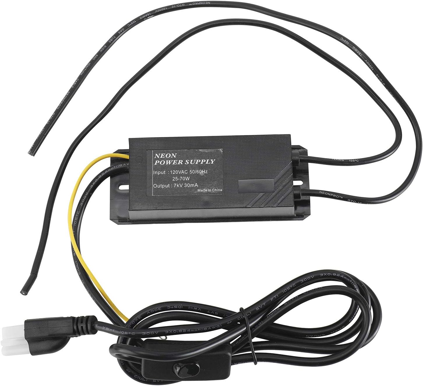 7KV 7000V Power Supply for Glass Neon Sign Electronic Neon Light Signs ...