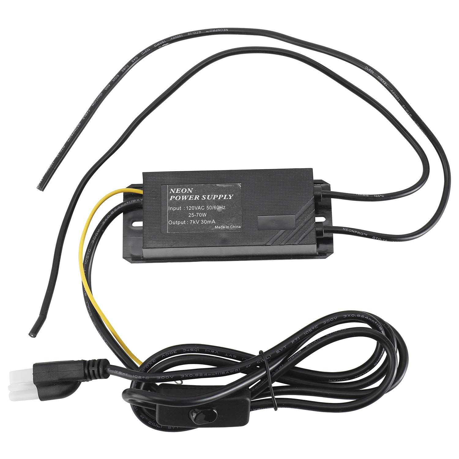 7KV 7000V Power Supply for Glass Neon Sign Electronic Neon Light Signs ...