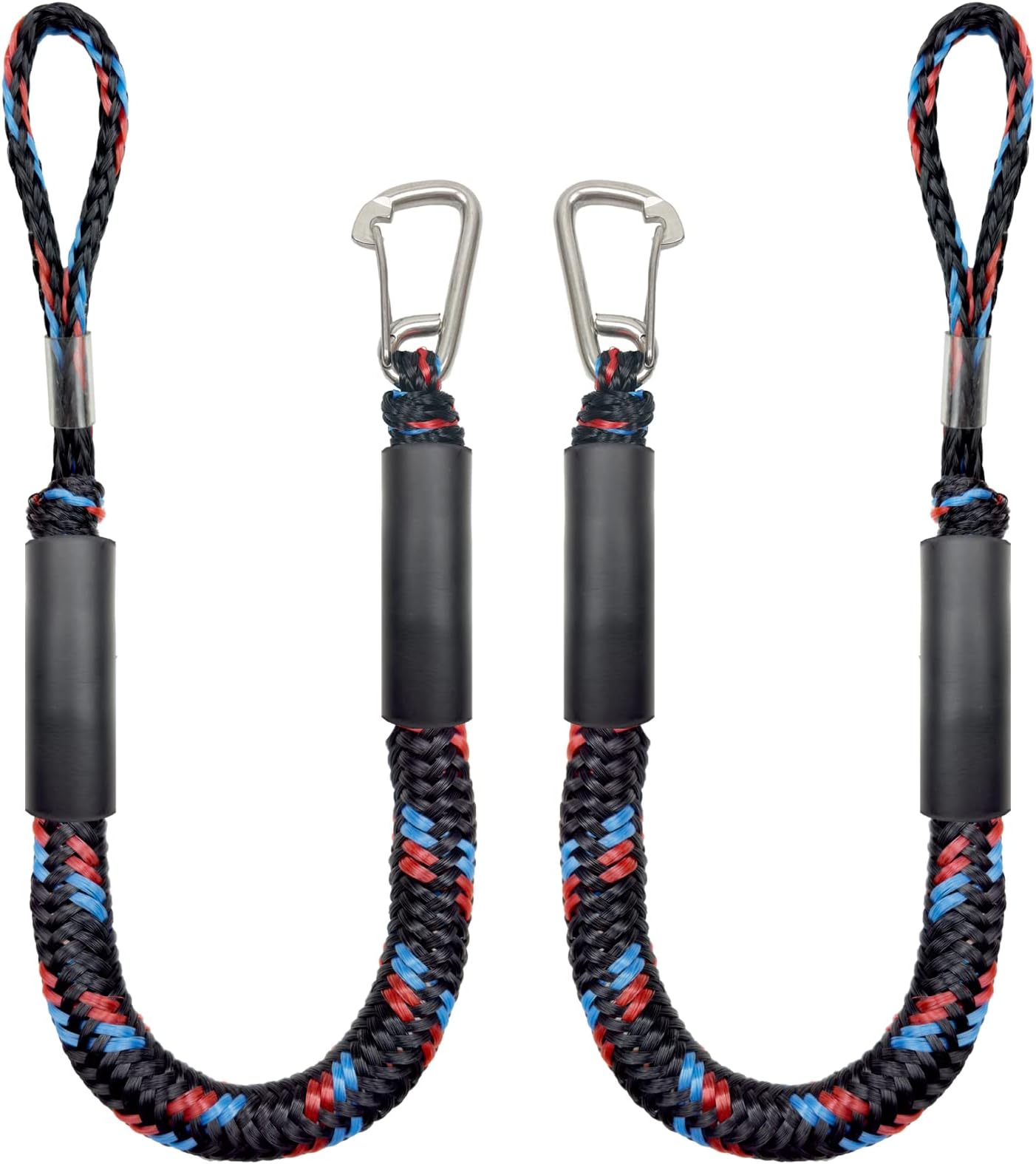 Amazon.com: 7-14FT Bungee Dock Line,316 Stainless Steel Clips Boat ...