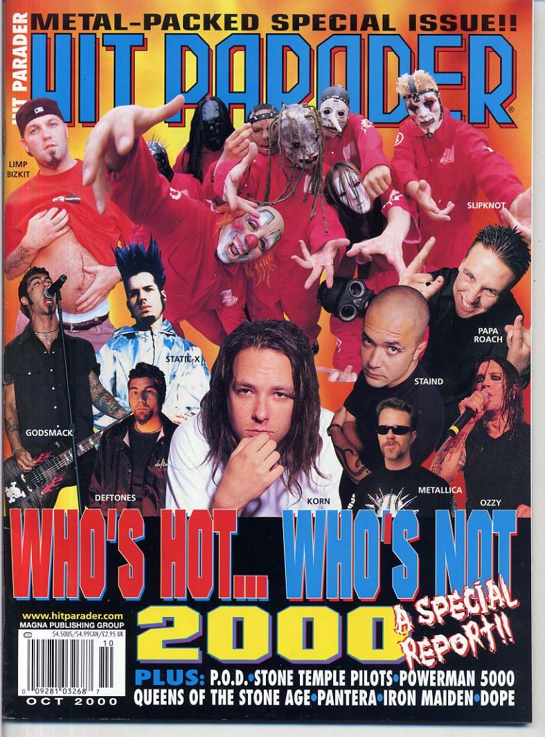 Hit Parader Magazine WHO'S HOT... WHO'S NOT Limp Bizkit KORN Dope ...