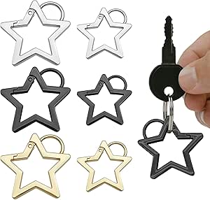 Amazon.com: 6PCS Star Shaped Keychain Clip Carabiner Zinc Alloy Star ...