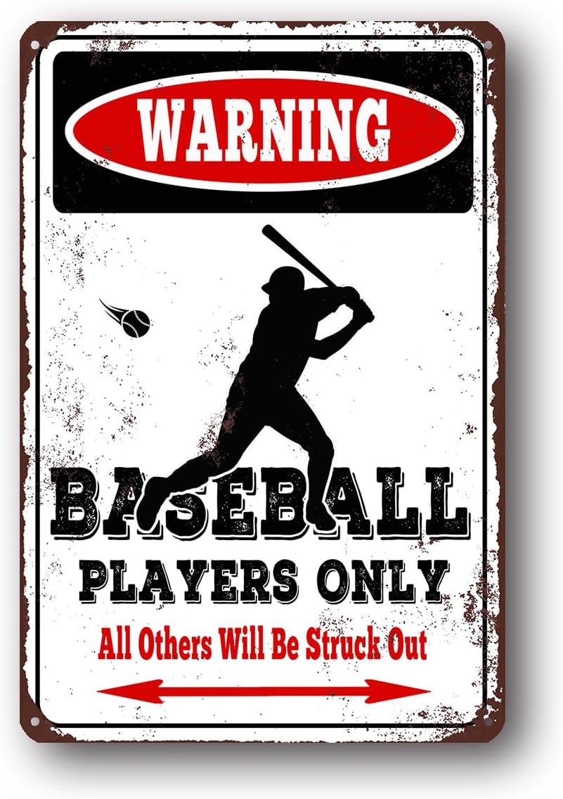 Amazon.com: Warning Baseball Players Only All Others Will Be Struck Out ...