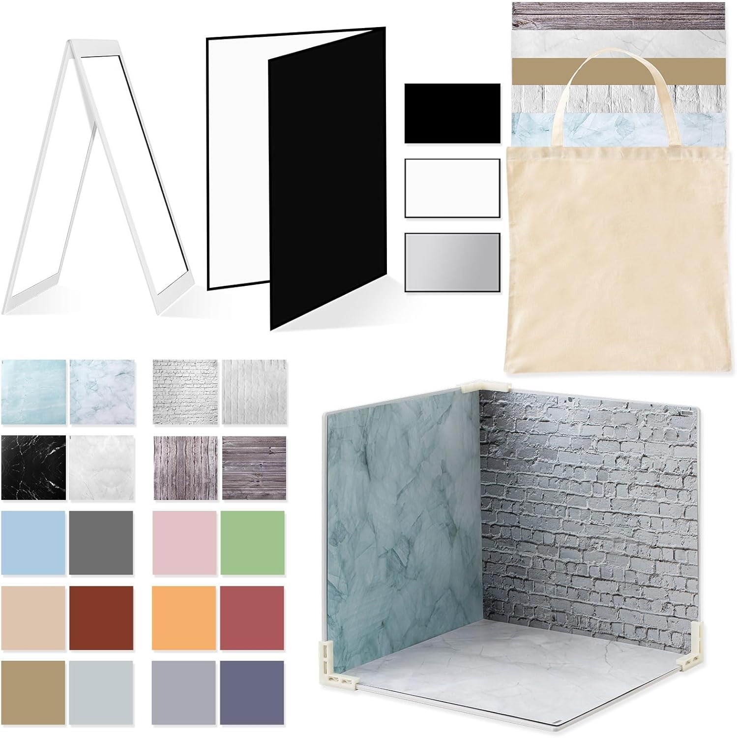 Amazon.com : Affrolling Small Product Photography Backdrop Kit Tabletop ...