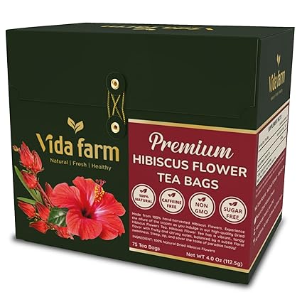 Amazon.com : VIDA FARM 75 Hibiscus Tea Bags, Natural Dried Hibiscus ...