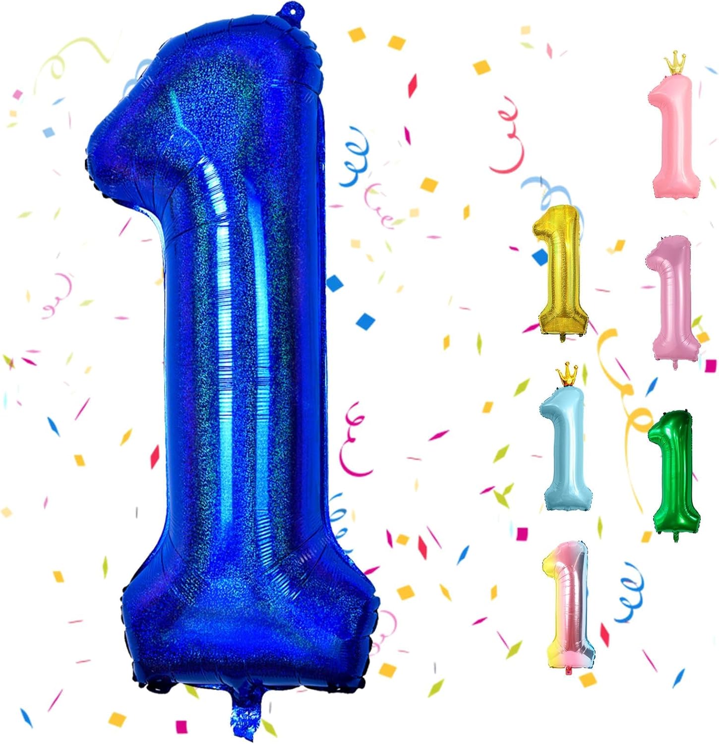 Amazon.com: FunHot Dark Blue Number 1 Balloons, 1st Birthday Balloon ...