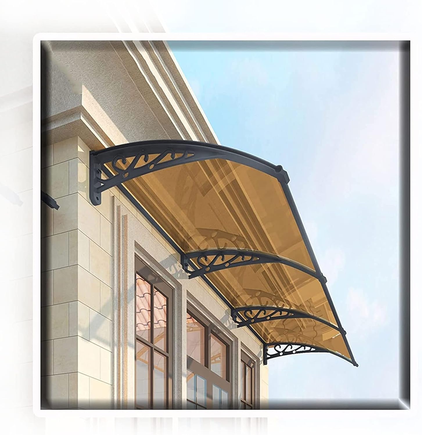 Amazon.com: Front/Back Door Canopy Awning with Black Aluminum Alloy ...