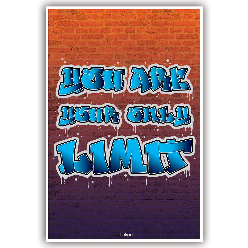 ArtinKart Poster-Own Limit Graffiti Motivational Quote Digital Print ...