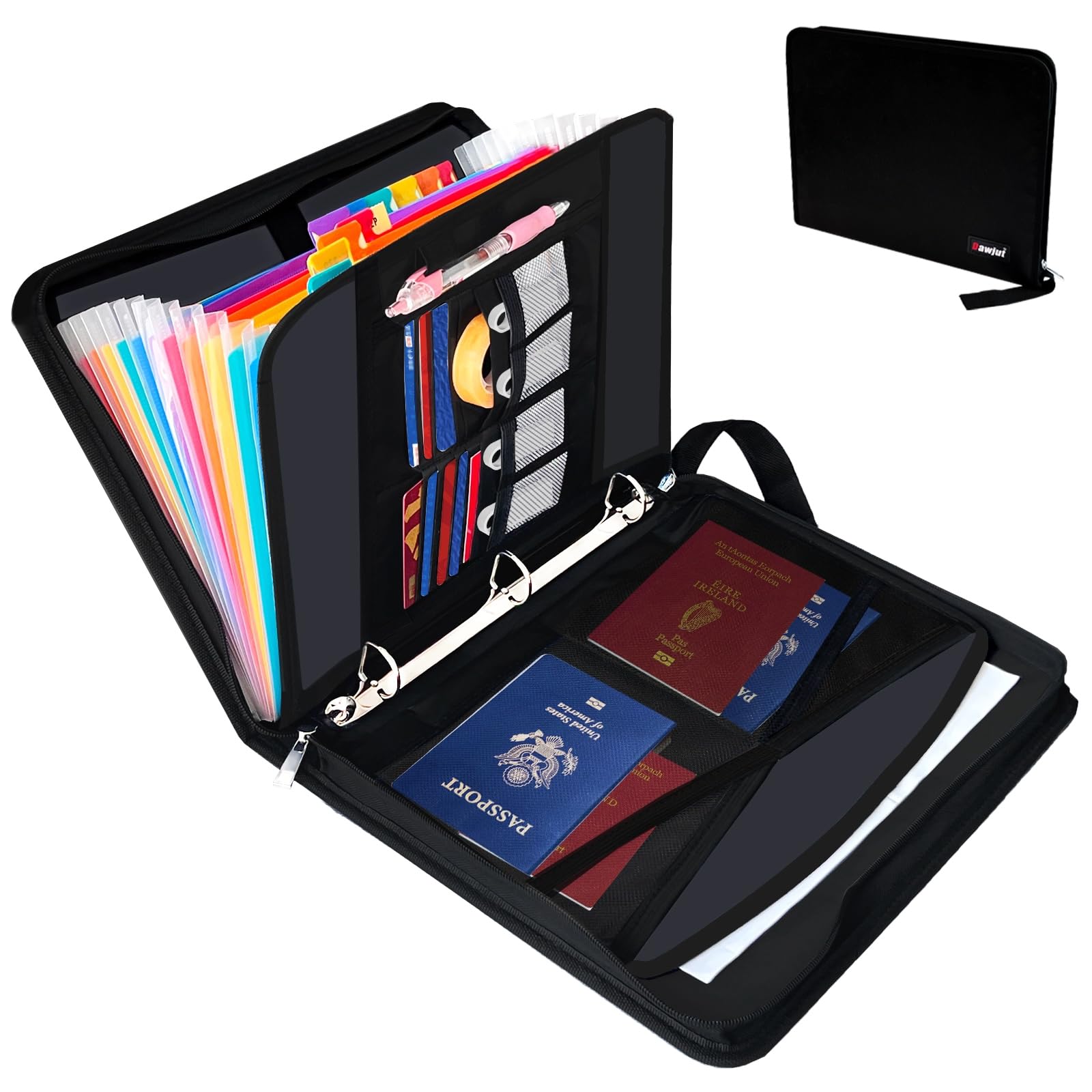 Amazon.com : Dawjut Fireproof Document Organizer, Important Binder ...