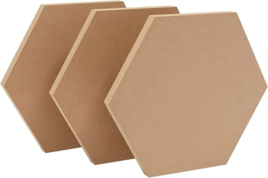Amazon.com: Wood Hexagon Shapes, MDF Boards for Crafts, Signs, Art ...