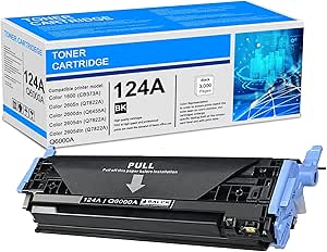 Amazon.com: 1 Pack 124A Q6000A Black Toner Cartridge Compatible Q6000A ...