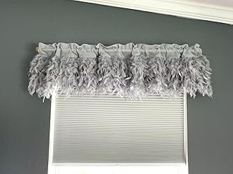 Amazon.com: Chlweim Feather Valance Curtains for Living Room Bathroom ...