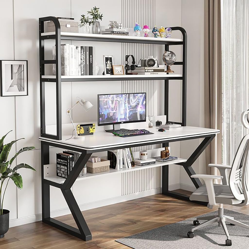 HJJ Gaming Desk, Large Computer Desk For PC, Gamer Desk Workstation ...