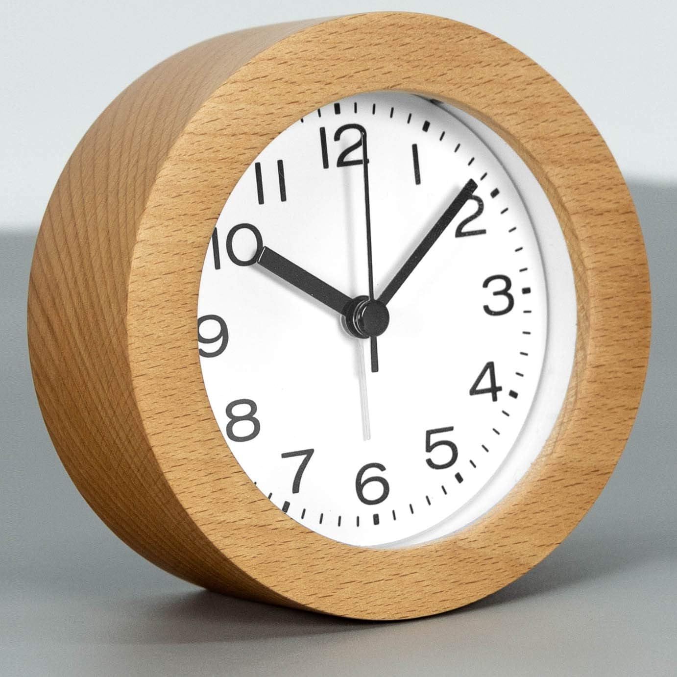 Amazon.com: AROMUSTIME 3-Inches Round Wooden Alarm Clock with Arabic ...