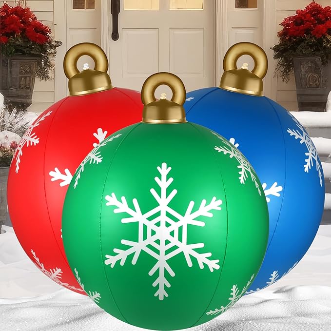 Amazon.com: 3 Pcs 24 Inch Giant Inflatable Christmas Balls,Large ...