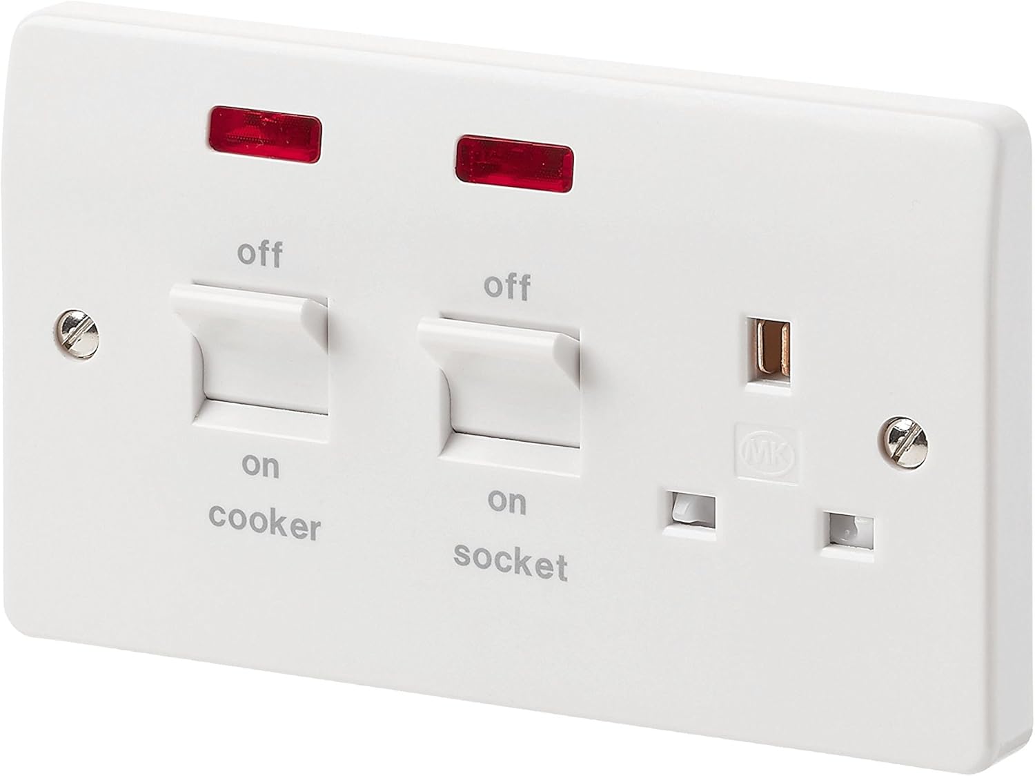 MK Cooker Control Unit DP 45A and Switched Socket 13A with Neon ...