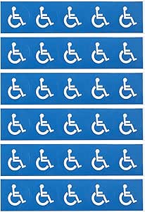 PATIKIL Handicap Sign Stickers 2 Inch, 6 Set Round Vinyl Accessible ...
