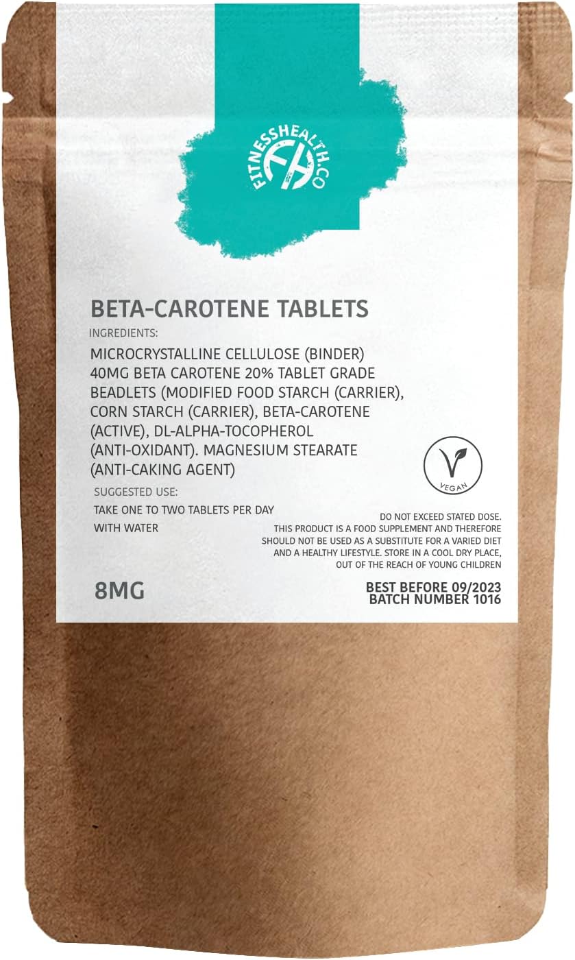 Amazon.com: Fitness Health Beta-Carotene 8MG 120 Tablets - Pure Source ...