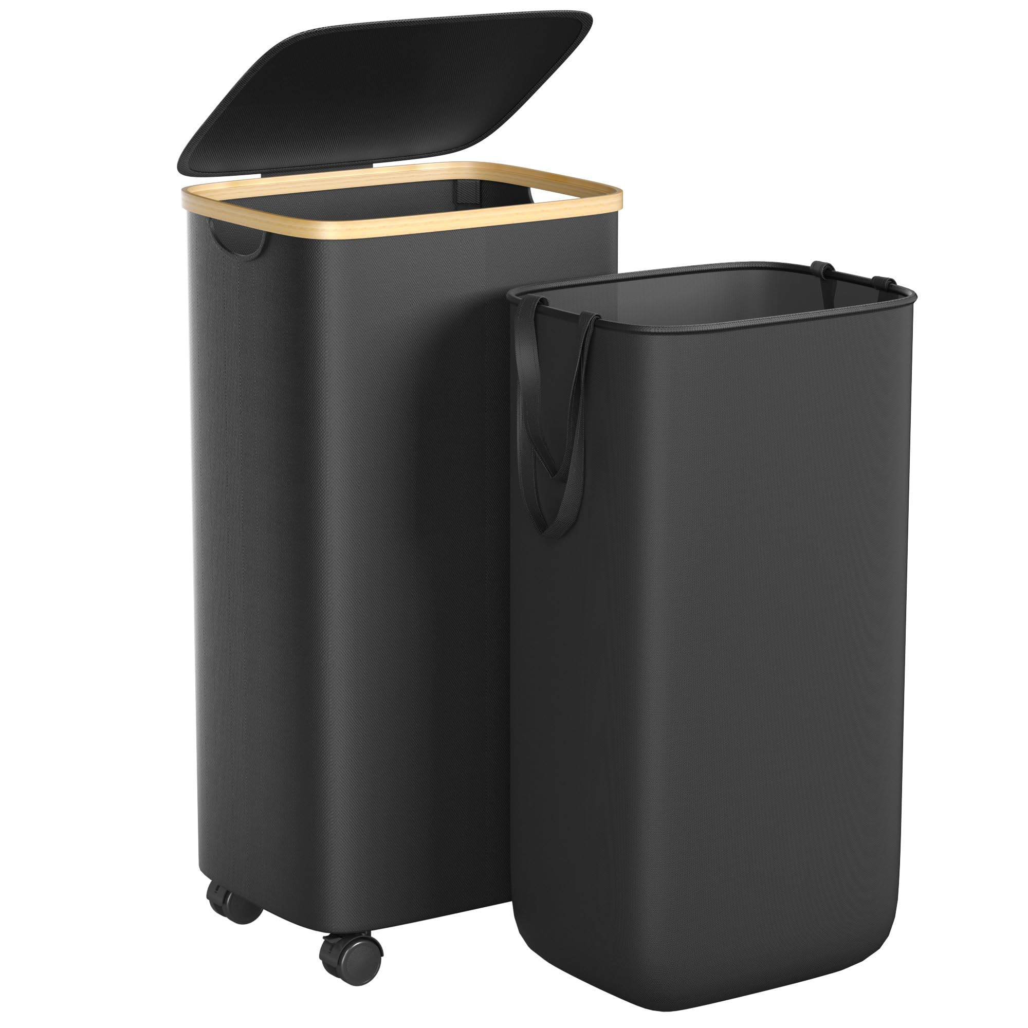 Amazon.com: Foluck 100L Laundry Hamper with Wheels, Rolling Laundry ...