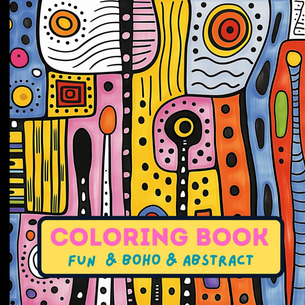Abstract Coloring Book: Fun and Easy Boho Abstract Coloring Pages for ...