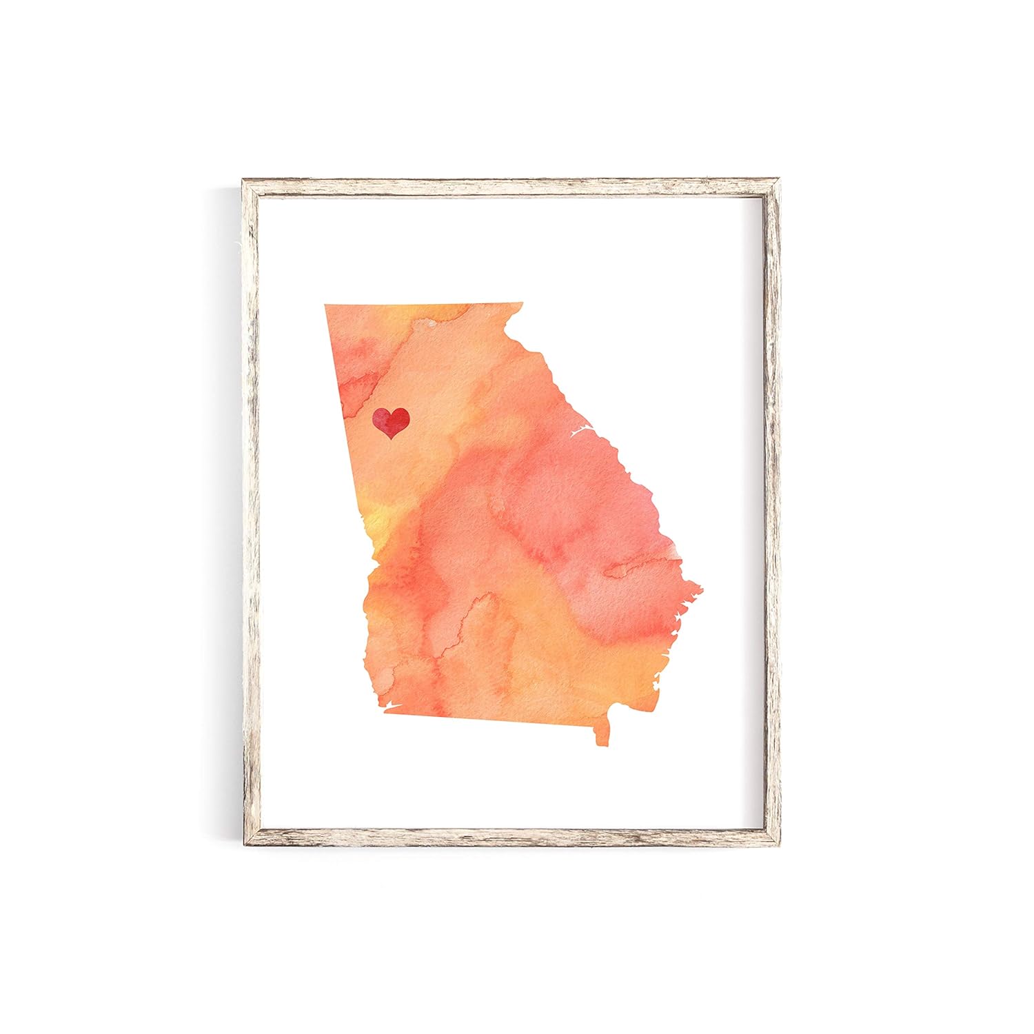 Amazon.com: Georgia or ANY STATE Map Art - Watercolor : Home & Kitchen