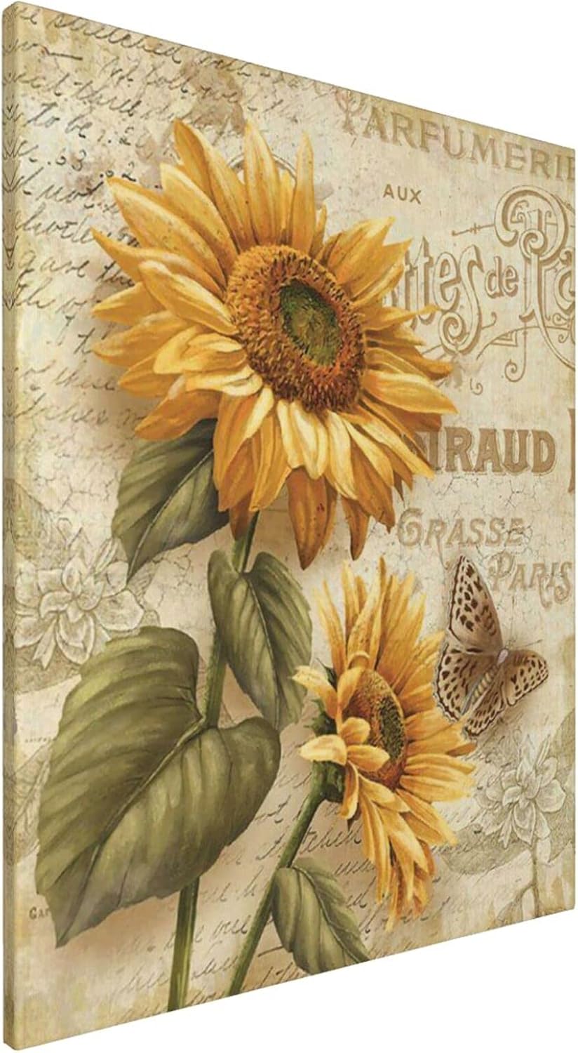 Rustic Sunflower Canvas Wall Art - Retro Poster for Australia | Ubuy