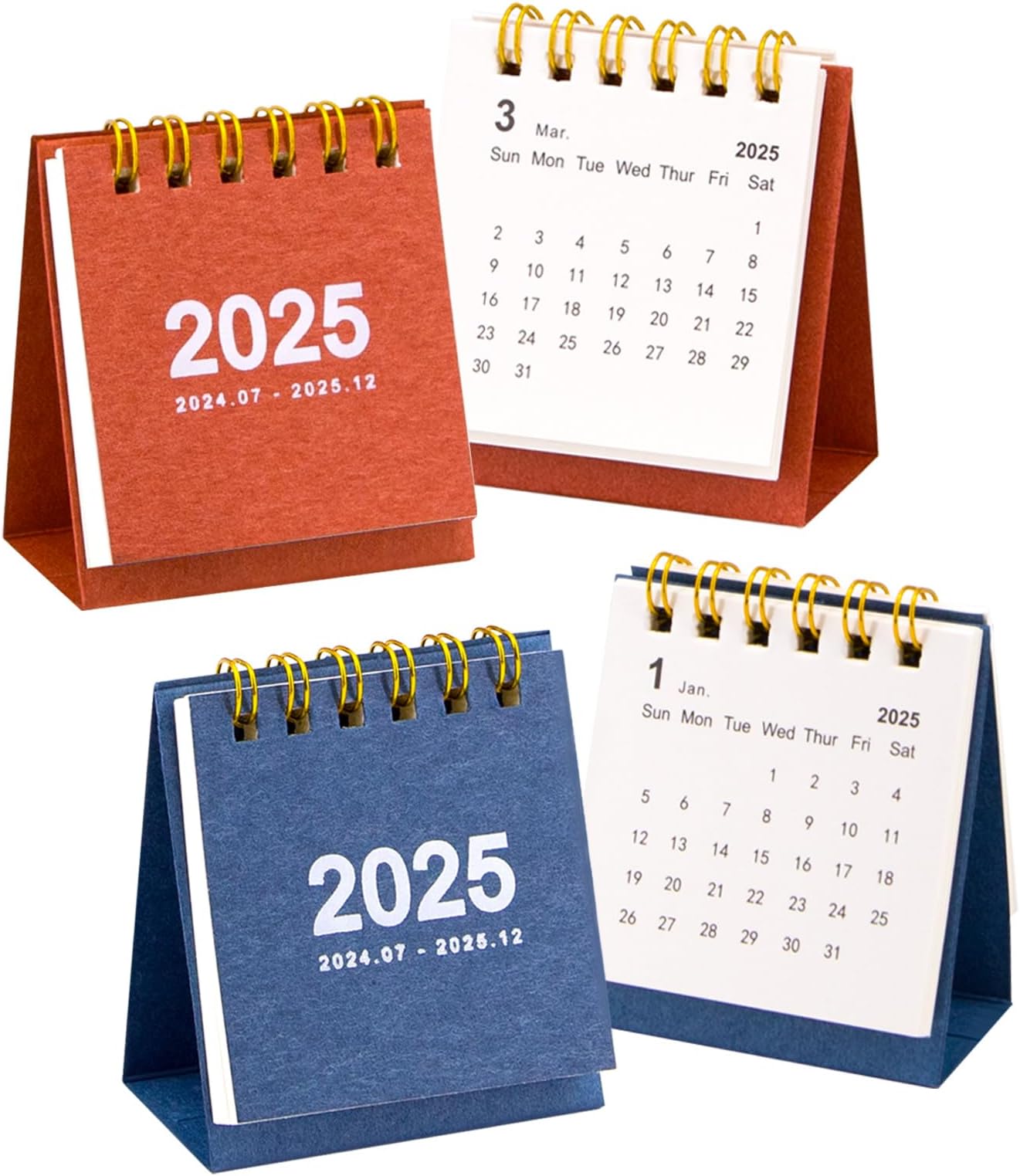 6pcs Mini Desk Calendar 2024 2025 UK, Small Desktop calendar 2024/25 ...
