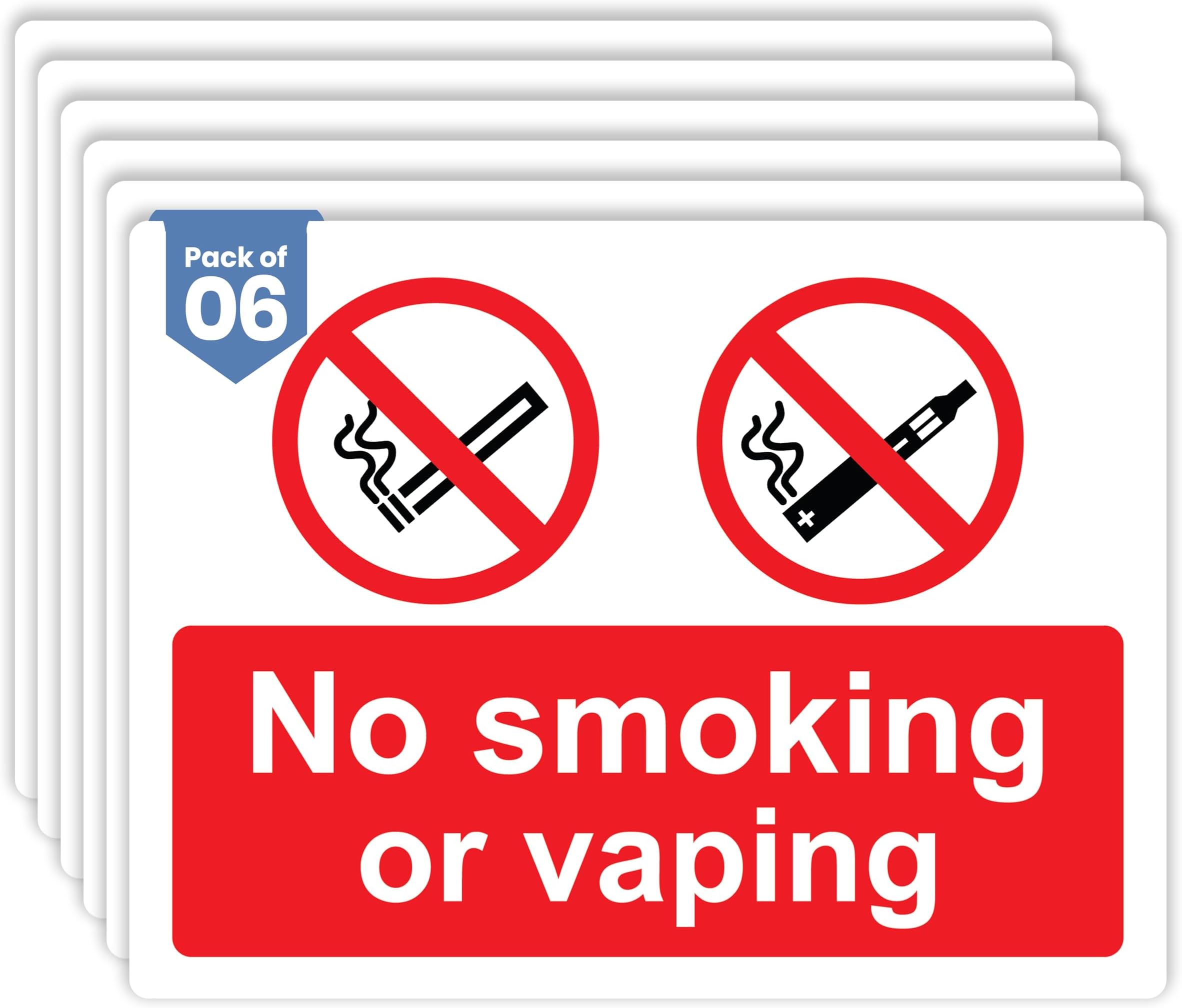 Dam Words 6 x No Smoking or Vaping Signs| 180mm x 135mm Adherent Vinyl ...