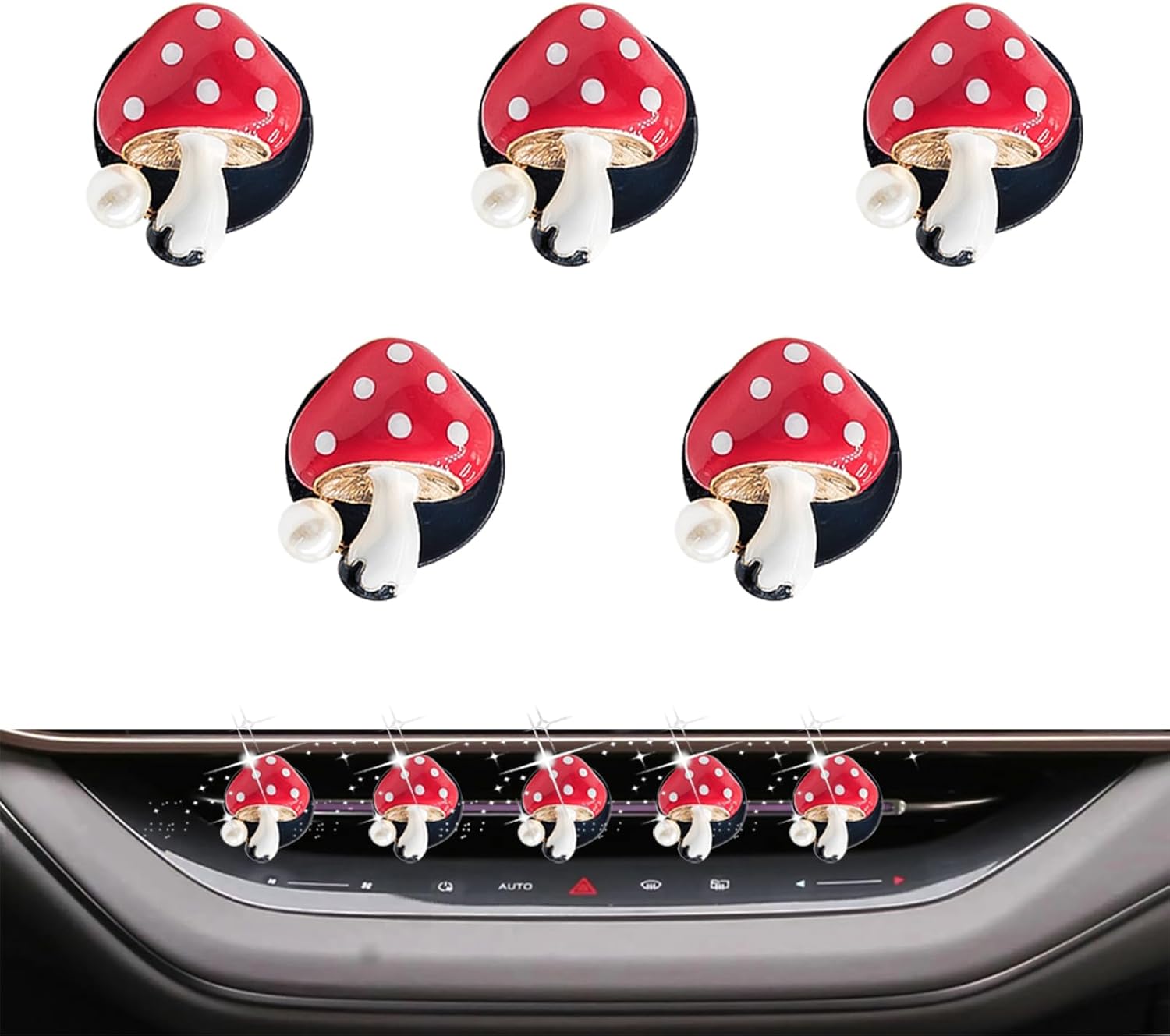 Amazon.com: LFUFUESHOP Cute Mushroom Car Accessories - 5pcs Air ...