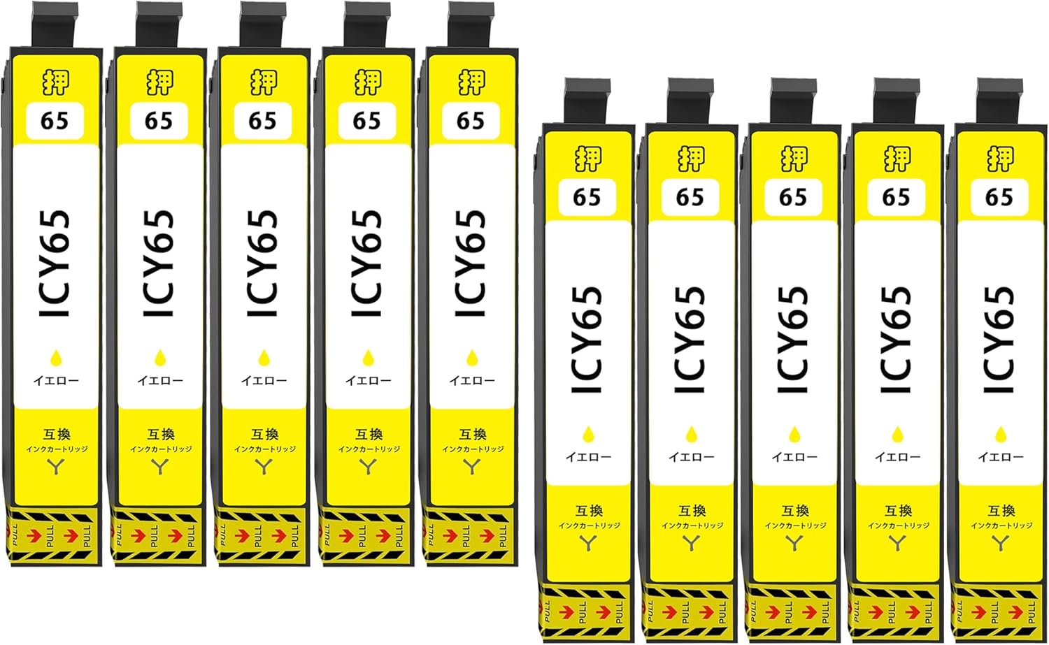 Amazon.co.jp: 【埼京企画】エプソン用 ICY65 イエロー 10本セット 互換インクカートリッジ ペン・糸 (IC65 IC4CL6165B) 純正インクと併用可能 残量表示 ...