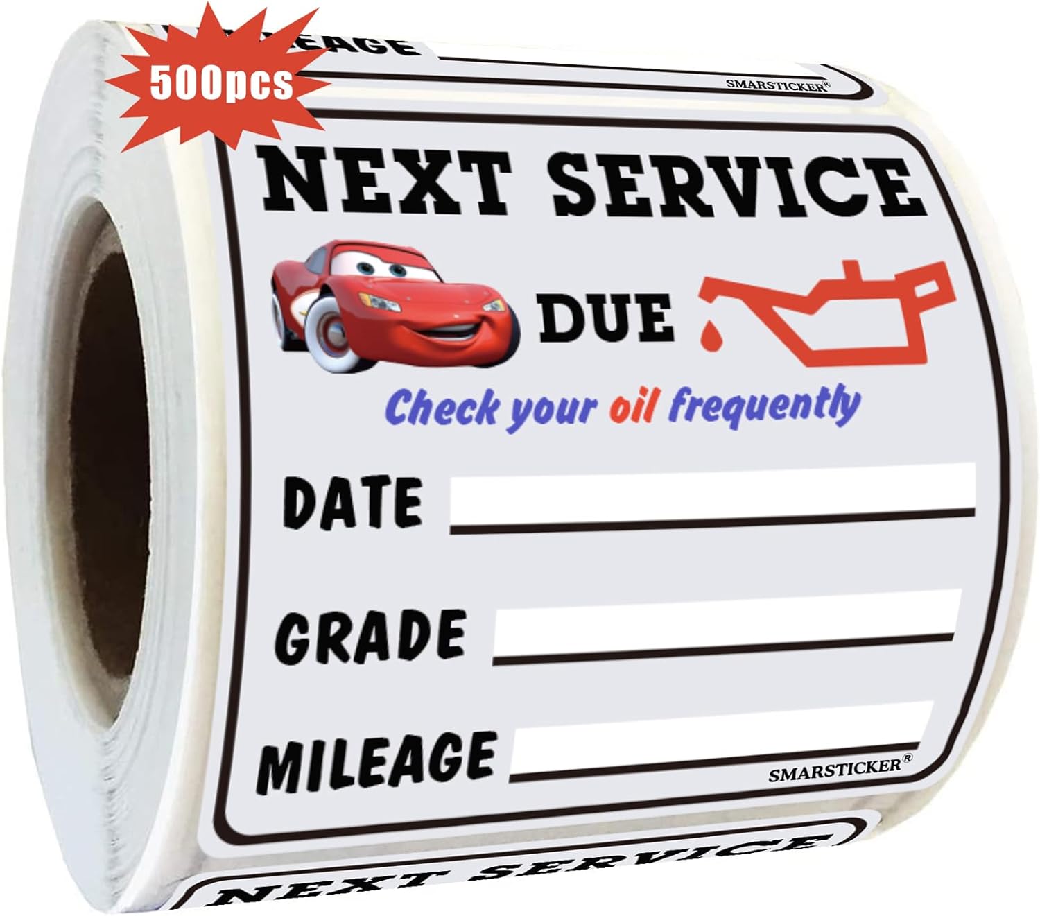 Amazon.com - SMARSTICKER 500 pcs Oil Change Service Due Reminder Window ...