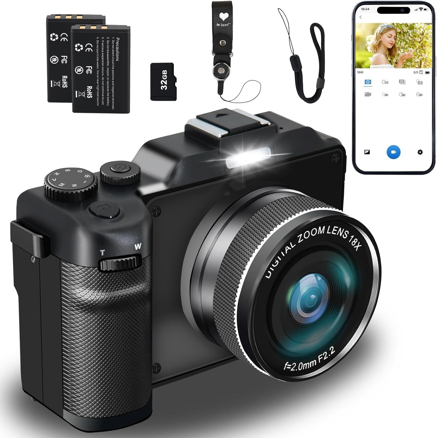 Amazon.com : 4K Digital Camera for Photography 48MP with WiFi 2 ...