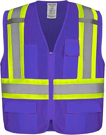Amazon.com: High Visibility ANSI R Class 2 Reflective Vest with Pockets ...