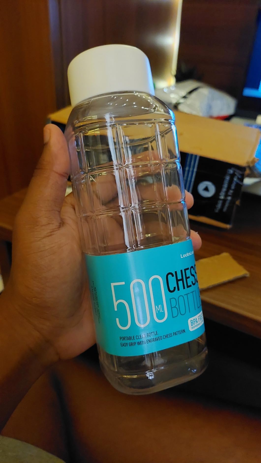 Lock & Lock Chess Plastic Water Bottle, White Lid, 500 Ml : Amazon.in