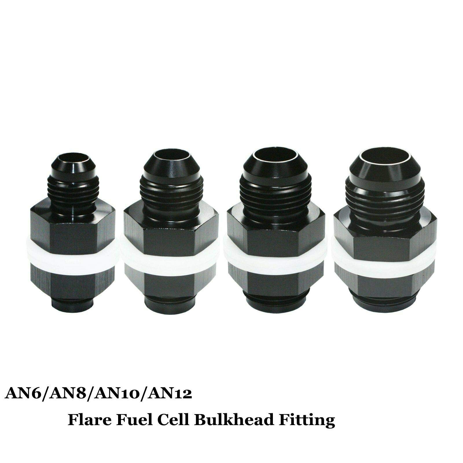 Snapklik.com : BLACKHORSE-RACING 10AN Straight Black Male Flare Fuel ...