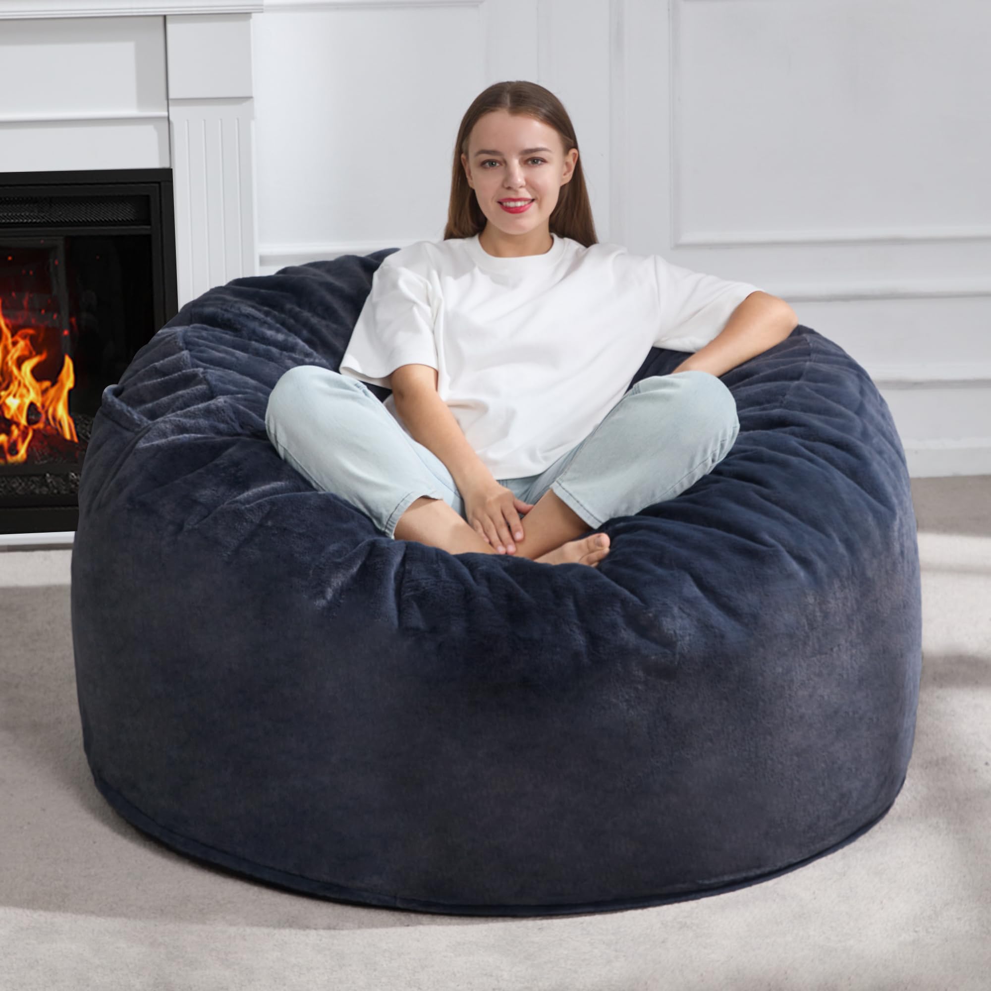 Amazon.com: Hobestluk 4ft Bean Bag Chairs for Adults Large Beanbag ...