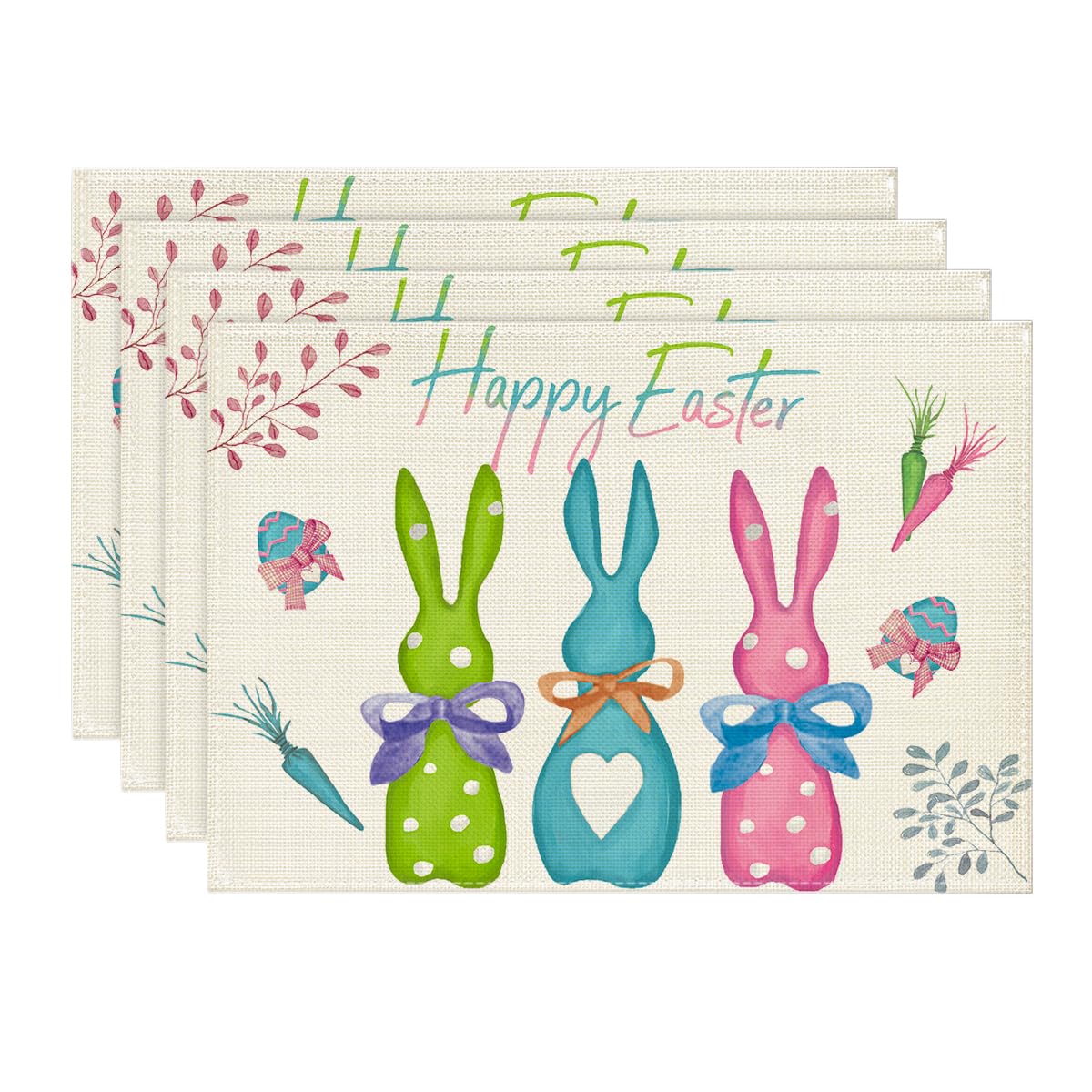 Amazon.com: Artoid Mode Green Blue Pink Rabbit Bunny Happy Easter ...